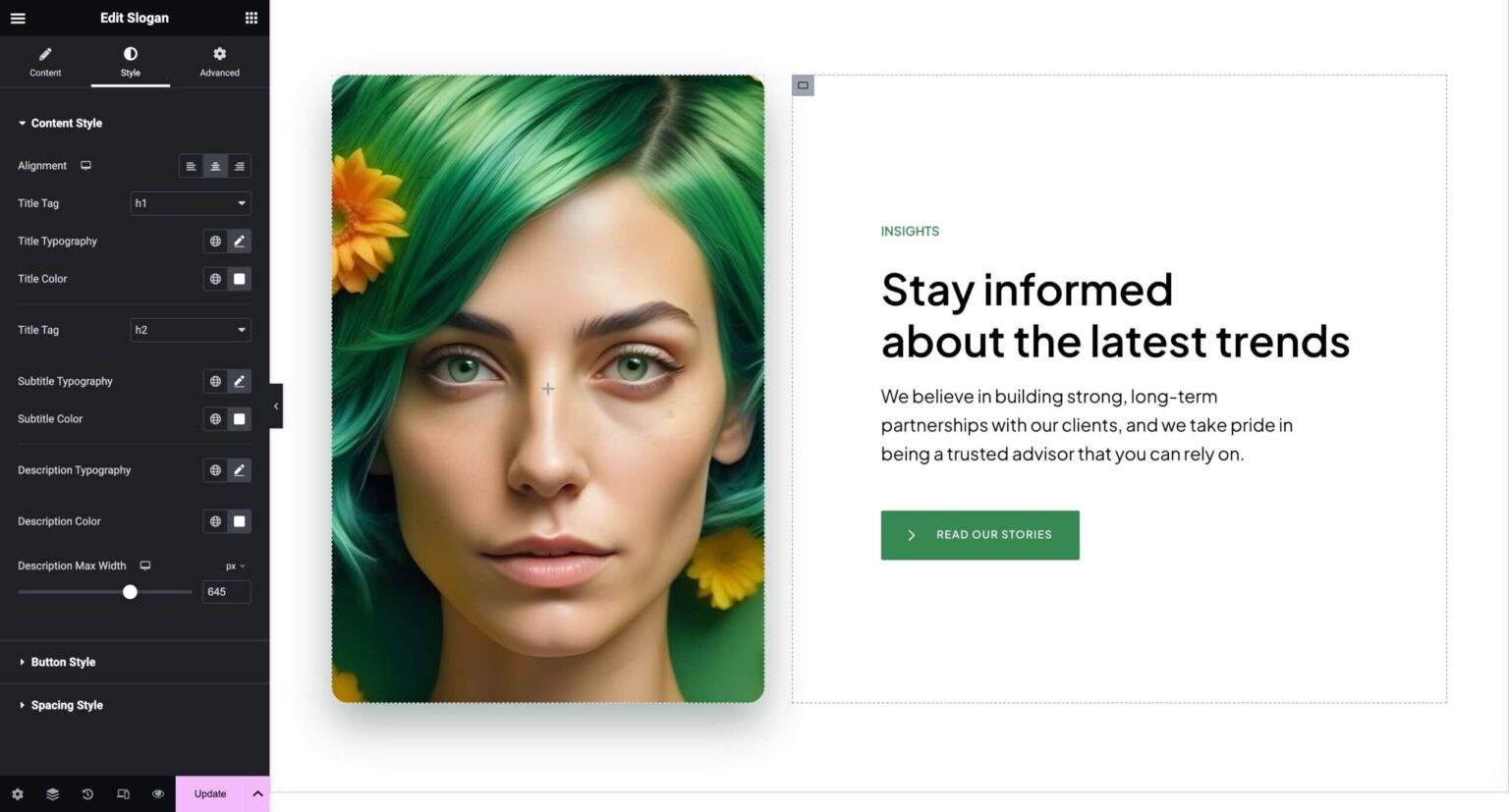 Slogan Elementor Widget - GW Elementor Addons & Themes Documentation
